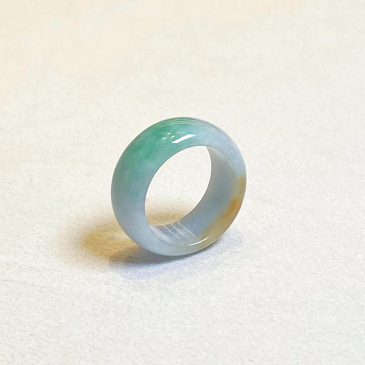 Green and Brown Jadeite Ring US 9.5 – Natural Type A Burmese Jade Wide ...