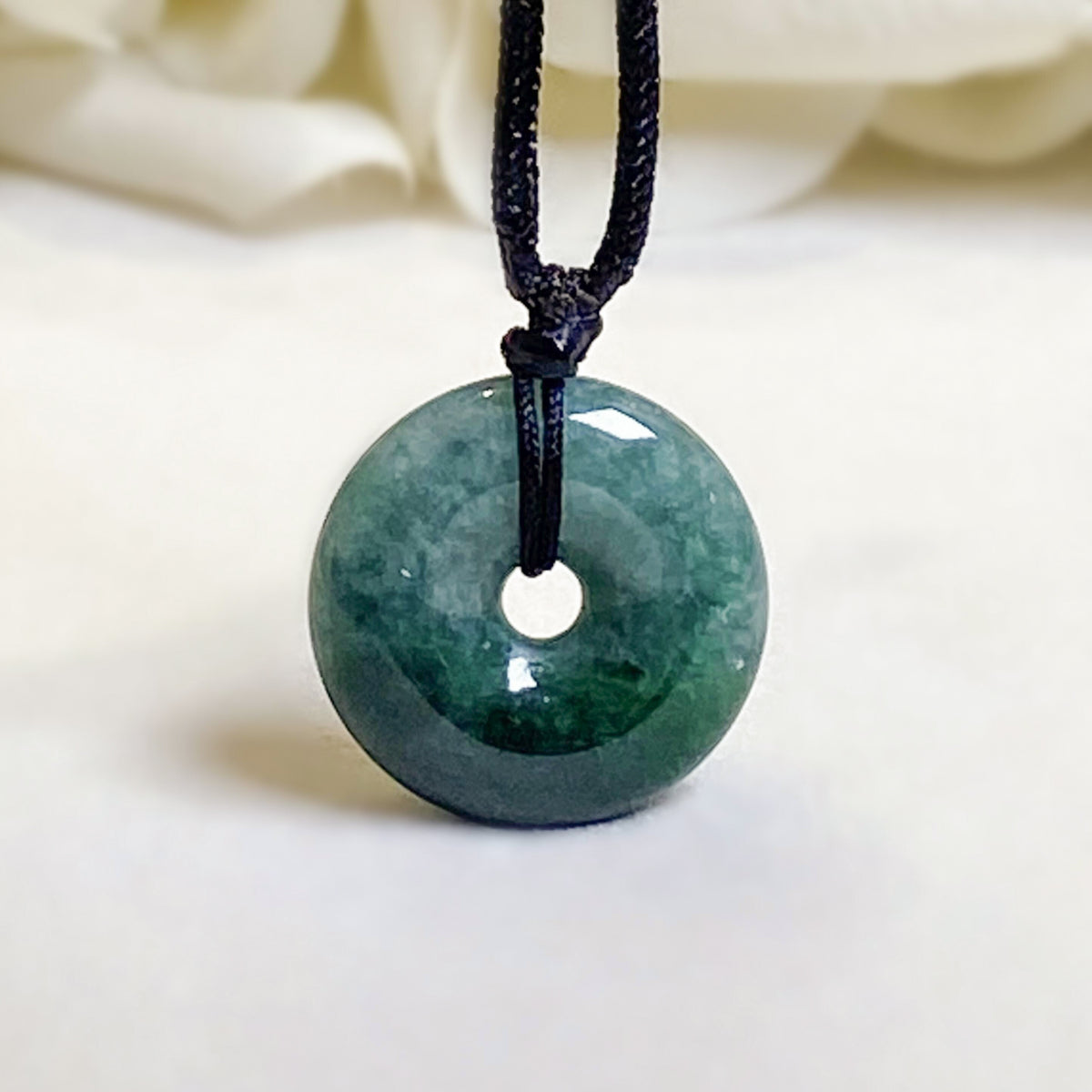Intense Green Burmese Jade Disc Pendant 21.7mm - Certified Grade-A Jad ...