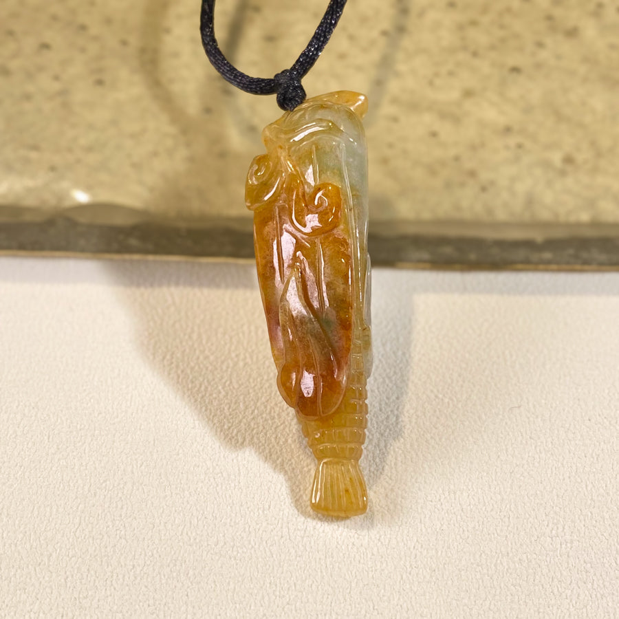 Orange Carved Sweetcorn Jade Pendant - Type A Burmese Jadeite – Gransky ...