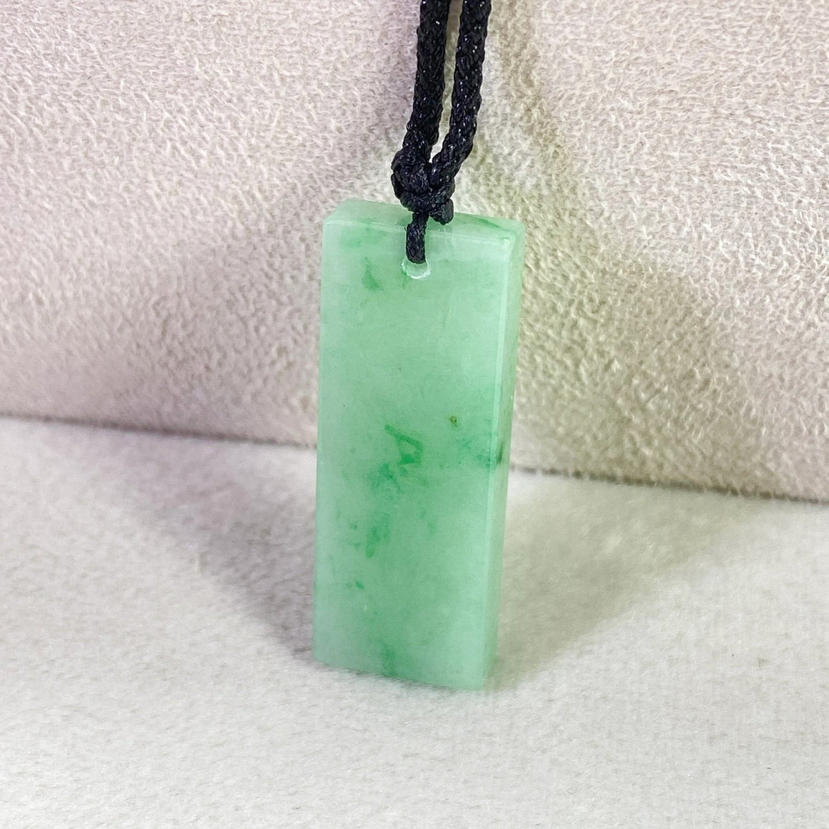Handcrafted Rectangular Jade Block Pendant – Apple Green Elegance ...