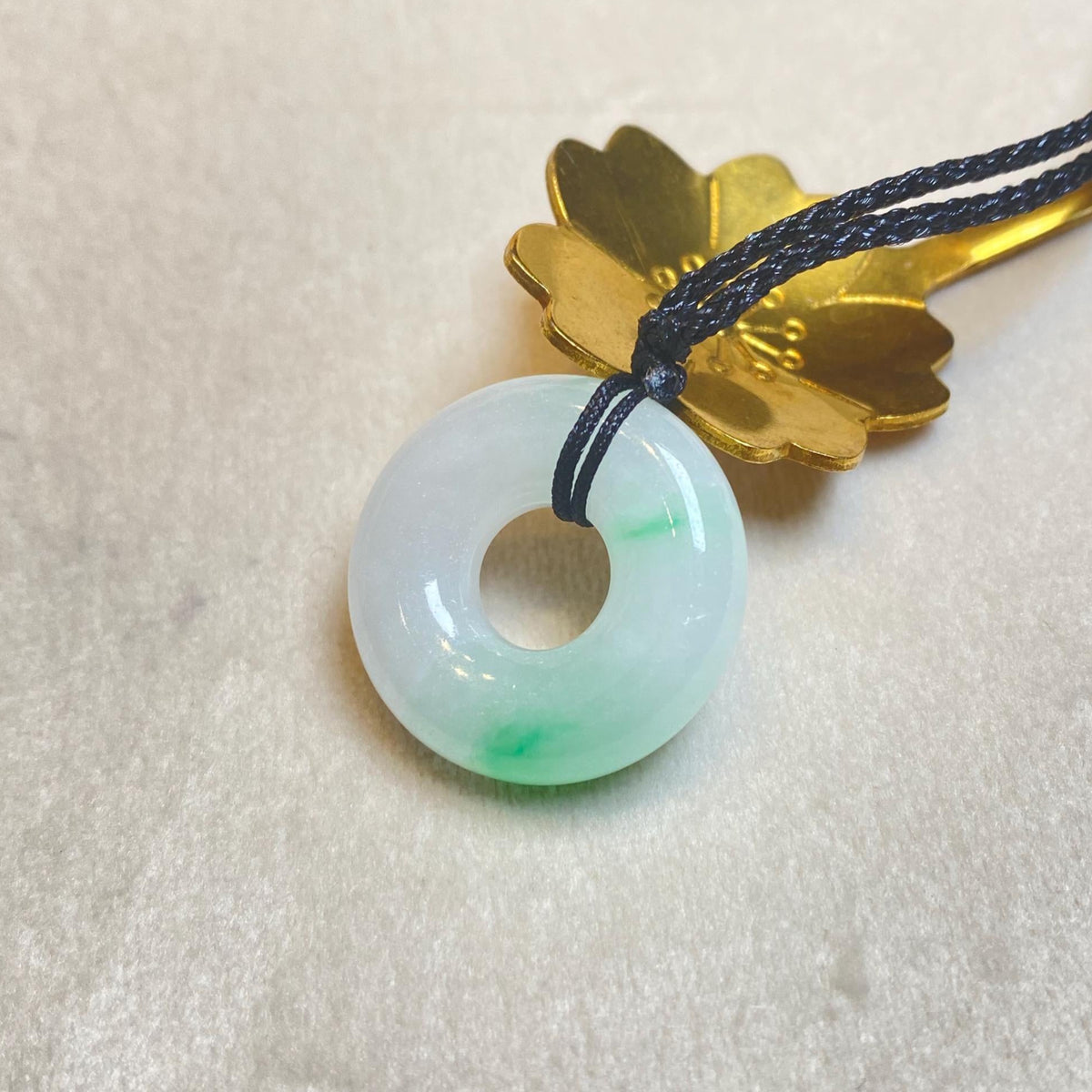 Green Jade Round Donut Pendant - Symbol of Peace and Prosperity ...