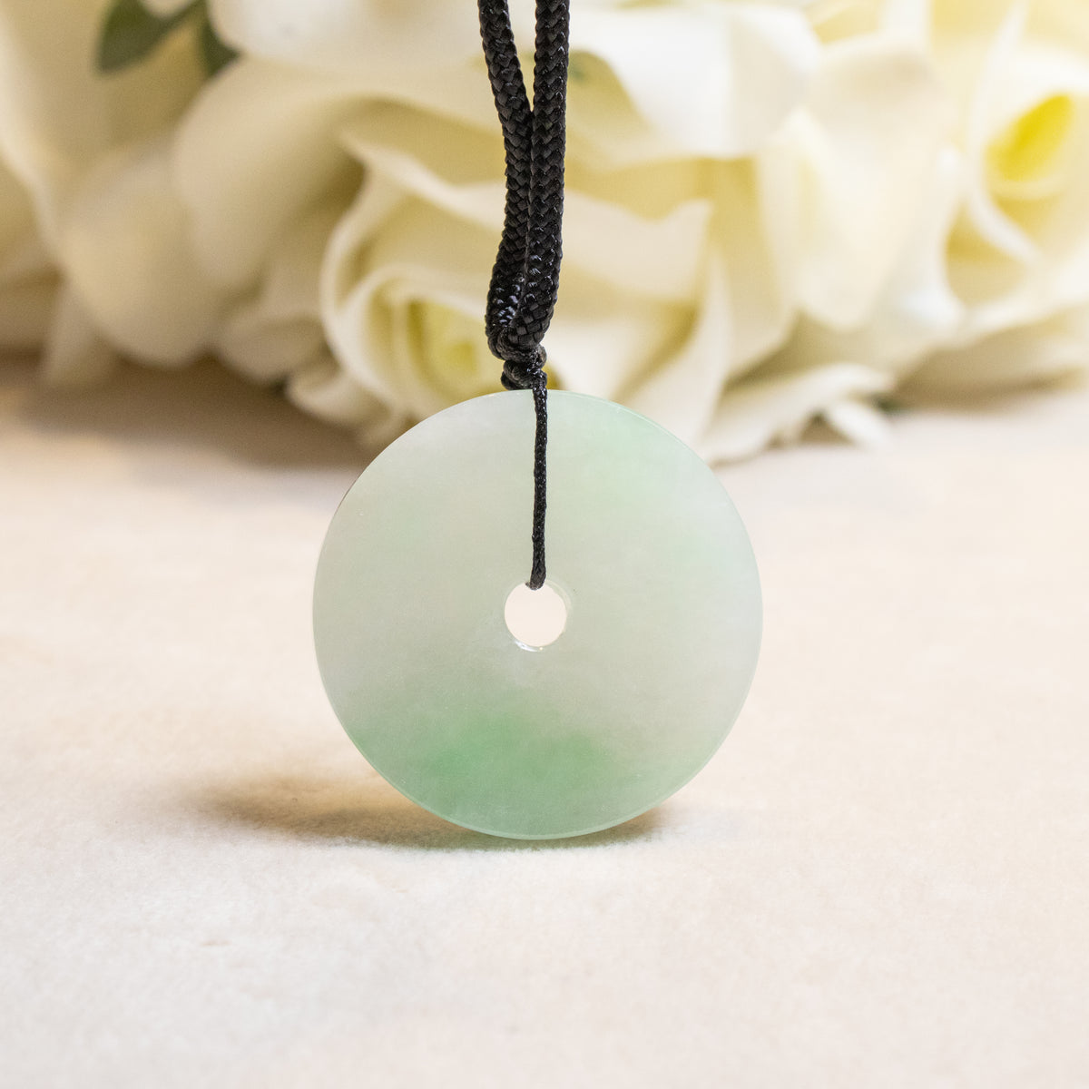 Green Jade Round Disc Pendant Necklace – Handcrafted Type A Burmese Ja ...